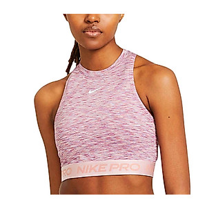 Nike Women's Space-Dyed Cropped Tank Top (Pink Glaze, X-Small)