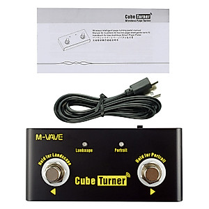 Btuty Cube Turner Page Turner Pedal Rechargeable Music Sheet Turner Supports Looper Connection