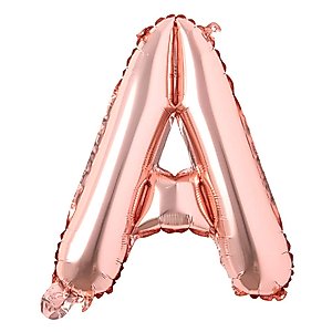 16" inch Single Rose Gold Alphabet Letter number Balloons Aluminum Hanging Foil Film Balloon Wedding Birthday party decoration banner Air Mylar Balloons (16 inch Rose Gold A)