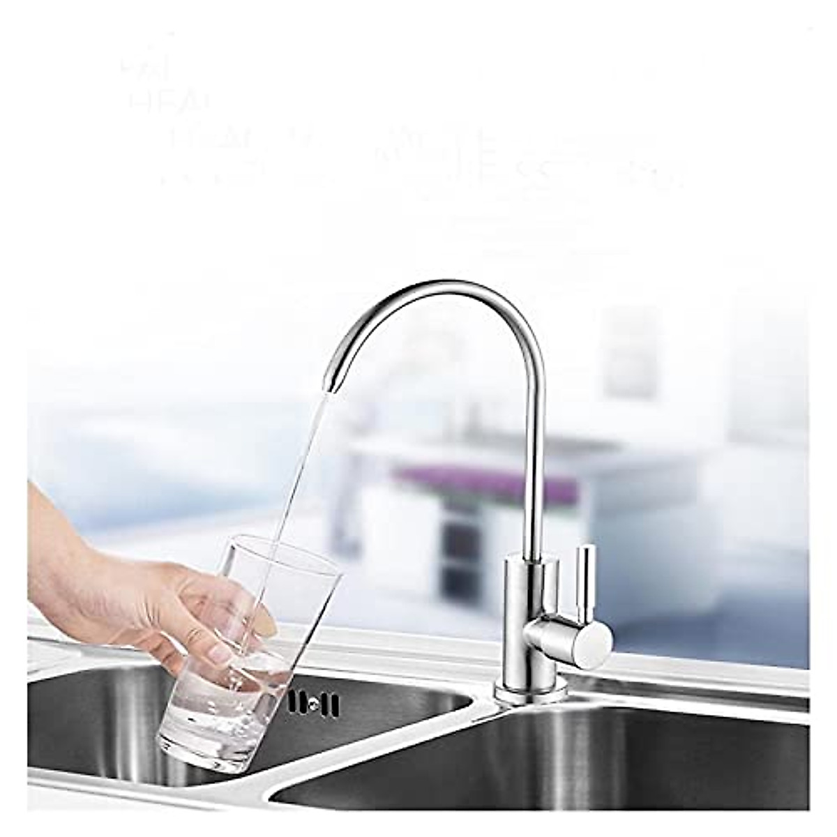 RTYUIE 1/4" Kitchen Faucet Direct Drinking Water Tap Water Purifier Faucet Kitchen Sink Drinking Water Impermeable Purifier Faucet Installation is Convenient for Smooth Water Outlet