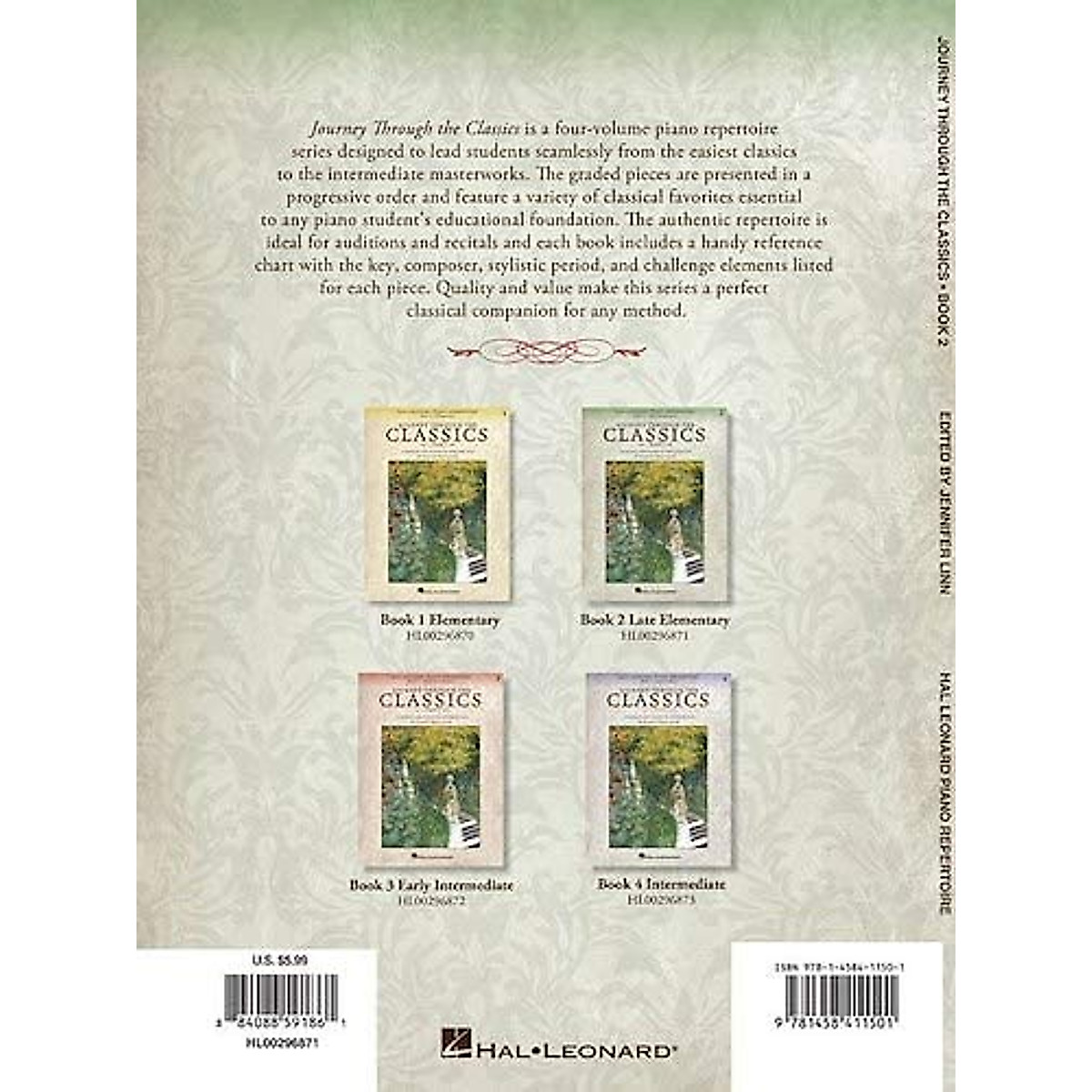 Journey Through the Classics: Book 2 Late Elementary: Hal Leonard Piano Repertoire