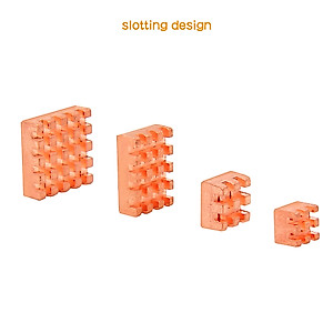 Geekworm Heatsink CPU Cooler for Raspberry Pi, 8PCS Copper Heatsinks with Thermal Conductive Adhesive Compatible with Raspberry Pi/Orange Pi/Rock Pi/Tinker Board/PCB Board CPU Chip