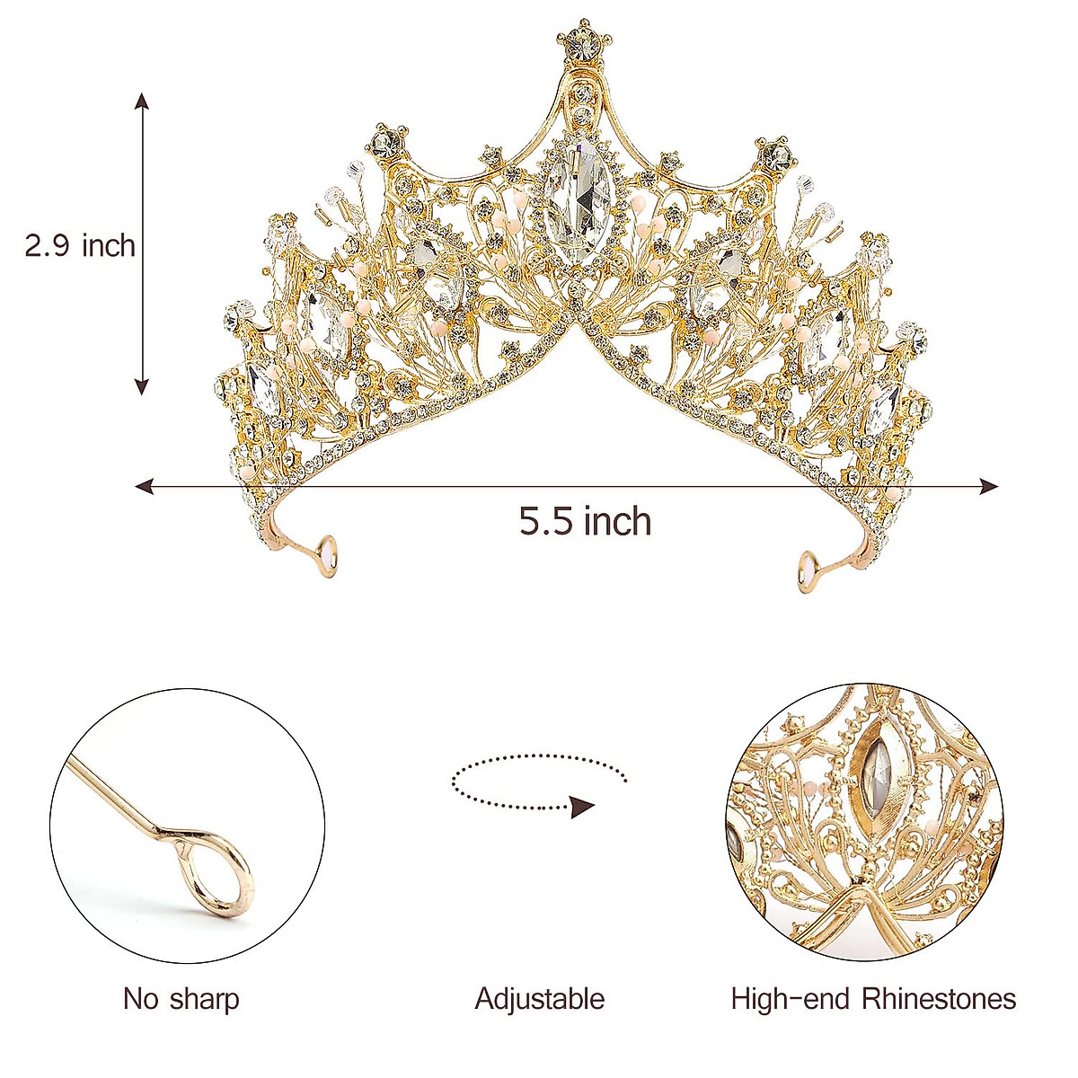 Tiara for Women Birthday, Tiara for Women Silver, Happy Birthday Queen Tiara for Women, Crown for Girls Tiaras Birthday Queen Crowns with Birthday Girl Sash, Crowns for Women with Rhinestone