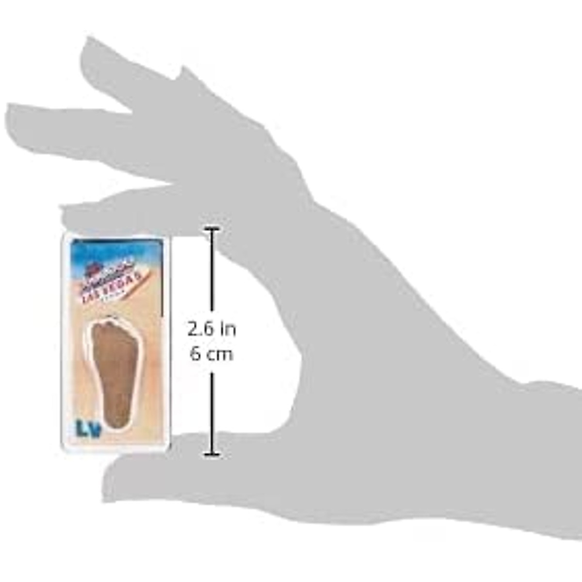 Myrtle Beach FootWhere Magnet (MBSC201 - Beachfront). Authentic Destination Souvenir acknowledging Where You've Set Foot. Genuine Soil of Featured Location encased Inside Foot Cavity. Made in USA