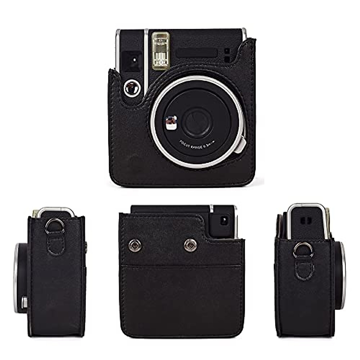 Phetium Instant Camera Case Compatible with Instax Mini 40,PU Leather Bag with Pocket and Adjustable Shoulder Strap (Black)