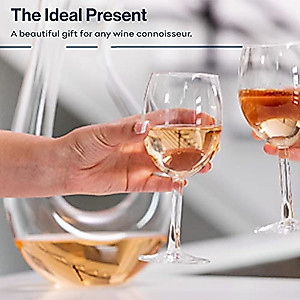 HiCoup Red Wine Decanter with Aerator - 750mL Crystal Glass Wine Carafe and Purifier for Home Bar﻿