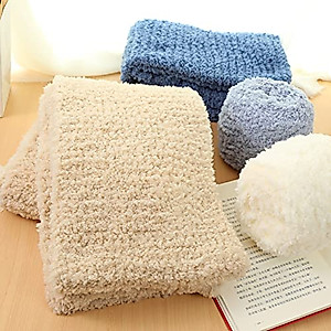 Generic Chenille Yarn Fluffy Coral Velvet Yarn Hard to Fade for Sewing Shop 1 Roll White