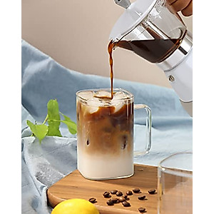 Hackvia Espresso Machine,Portable Espresso Coffee Maker and Cappuccino Latte Machine with Milk Frother,Espresso Maker with Steamer,2 in 1 Moka Pot for Home,Office and Travel,2-3 Cups,Aluminum