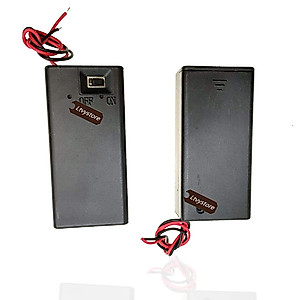 Ltvystore 9V Battery Holder Box Case Black, 10Pcs ABS DIY 9 Volt Battery Storage Holder Case Boxes Pack with ON/Off Switch Power Bank Cases