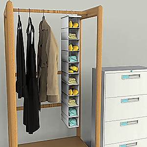 Libeder Hanging Shoe Organizer,10-Shelf Hanging Closet Organizers and Storage Shoes Organizer Shelves Hanging Shoe Rack Holder with 6 Mesh Side Pockets