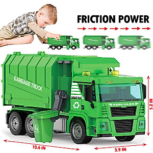 Garbage Truck Toy - 116 Pcs Friction Power Take Apart Toy STEM Toys w/Drill, Push & Go Lights & Sounds, Sanitation Trash Trucks City Vehicle Playset for Kids Toddlers Boys Ages 3 4 5 6 7 8 Years Old