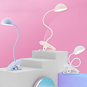 Eye-Caring Clip-on Desk Lamp Charging Plug-in LED Eye Protection Touch Dimming Energy-saving Learning Night Light for Student Dormitory Bed Office lamp (Color : White)