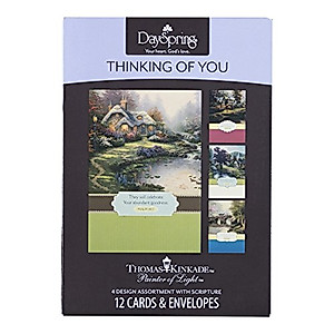 DaySpring - Inspirational Boxed Cards - Thomas Kinkade - Thinking of You - Cottage - 51729,Multi