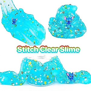 2 Pack Clear Slime Kit Watermelon Red Blue Crystal Clear Slime Jelly Cubes for Kids Non Sticky Premade Clear Slime Birthday Holiday Stress Relief Toy for Boys Girls