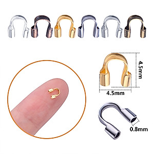 600pcs Wire Guardian U-Shaped Wire Guard Loops Wire Cable Thread Protectors with a Box Accessories for DIY Craft Earring Bracelet Necklace Jewelry Making, 6 Colors