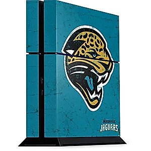 Skinit Decal Gaming Skin Compatible with PS4 Console - Officially Licensed NFL Jacksonville Jaguars Distressed Design