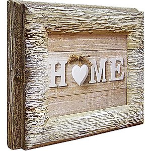 Key Holder Hooks Framed Canvas Artwork Wall Art - Home Decor Accent Secret Box for Keys 9.5x11.5 inches