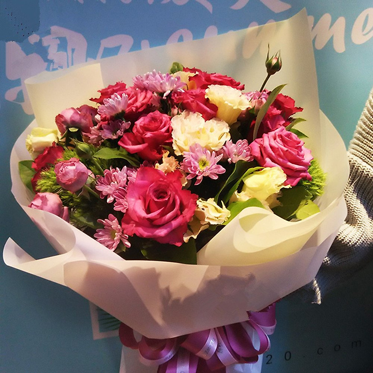 Korean Style Flower Wrapping Paper Floral Bouquet Gift Packaging Supplies Multi Colors 20 Counts (white)