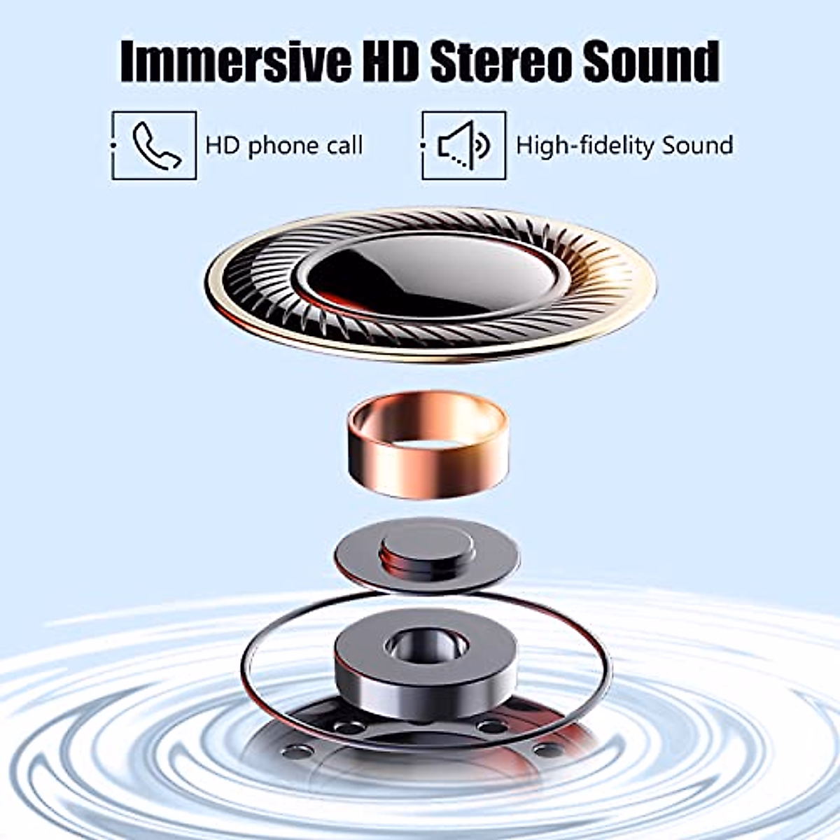 Open Ear Air Conduction Headphones, Bluetooth 5.0 Wireless Running Headphones 10 Hours Playtime HiFi 9D Stereo Sweatproof Sports Headset with Mic for Driving, Hiking, Cycling