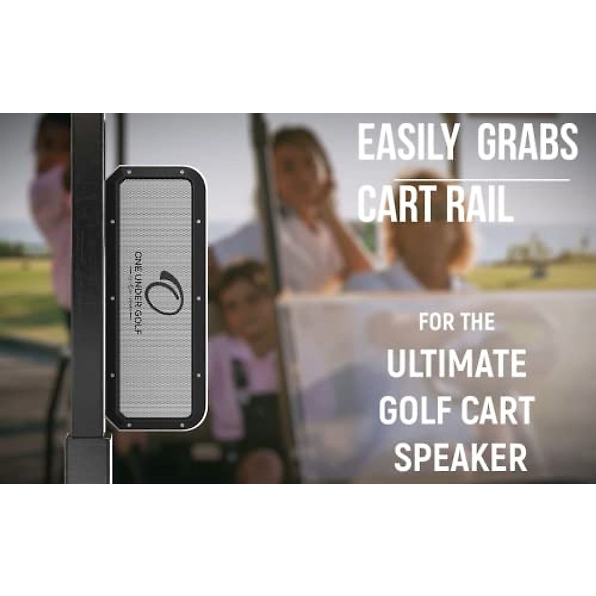 One Under GX40 Magnetic Wireless Speaker | Built in Magnet Locks onto cart Rail | Massive 40W Sound | IPX7 Waterproof,Shockproof,18 Hr Battery,100ft Range,Fast Type-C Charger-Gray