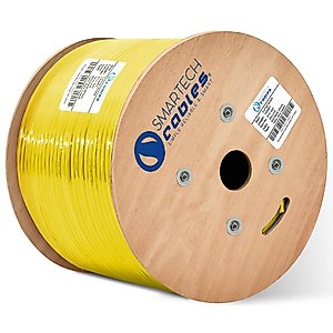 Smartech Cables Cat6A Riser Cable 1000ft- Most Certified 100% Solid Bare Copper Cat 6a Ethernet Cable-23 AWG, 750 MHz, PoE++ - Unshielded Twisted Pair (UTP) - 10 GB High Speed for Networking & Gaming
