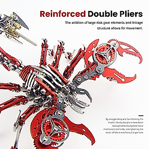 SHDEMY 3D Metal Puzzles Scorpion Model, Stainless Steel DIY Scorpion King Kit, Hand-Assembled Model Decor, Puzzles for Adults/Teenagers
