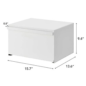 Yamazaki Home Bread Box Kitchen Counter Container Holder | Steel | Food Storage, One Size, White