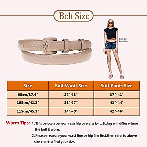 VOCHIC Trendy Women Leather Skinny Belts for Jeans Pants Thin Dress Waist Belt