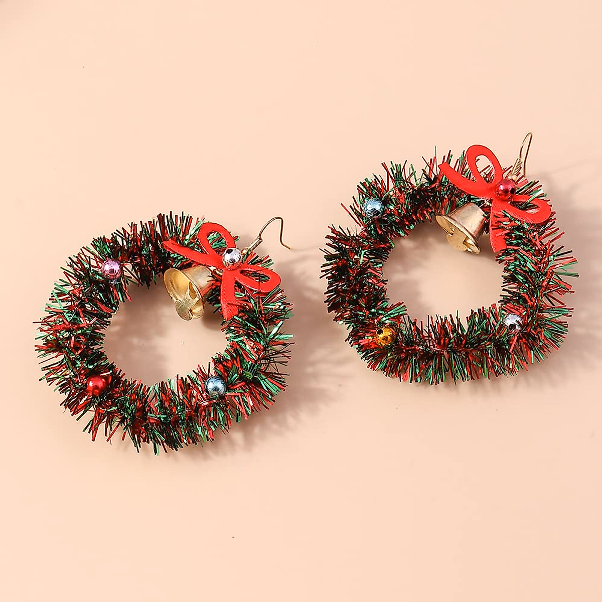 Christmas Garland Drop Earrings Christmas tree Dangle Earrings for Women Reindeer Santa Light Ball Earrings Christmas Holiday Gift for Girls-Garland A