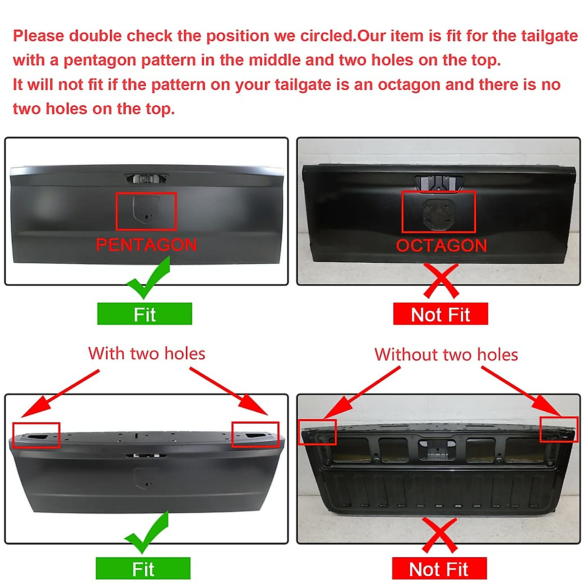 HECASA Air Design Tailgate Spoiler Compatible with 2009-2021 Dodge Ram Classic 1500 2500 3500 Replacement for #CH06A16 Black Cap Molding Top Protector