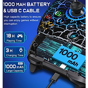 Svetaecho Wireless Switch Controller for Nintendo Switch Controller/Lite/OLED-LED Wired Windows PC Game Joysticks-Wireless PC IOS Android Remote with Cool RGB/Programmable Nintendo Switch Accessories