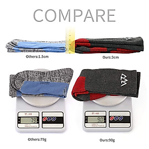 innotree 3 Pack Men's Hiking Socks, Full Cushioned Hiking Thermal Socks Moisture Wicking Micro Crew Socks