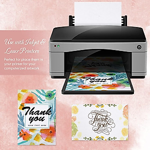 400 Sheets White Linen Cardstock Invitation Cardstock Heavy Weight Blank Printer Paper Cardstock 92lb 250GSM Card Stock for Printer Index Cards Cover Postcards Plain Flash Note 250GSM (5 x 7 Inch)