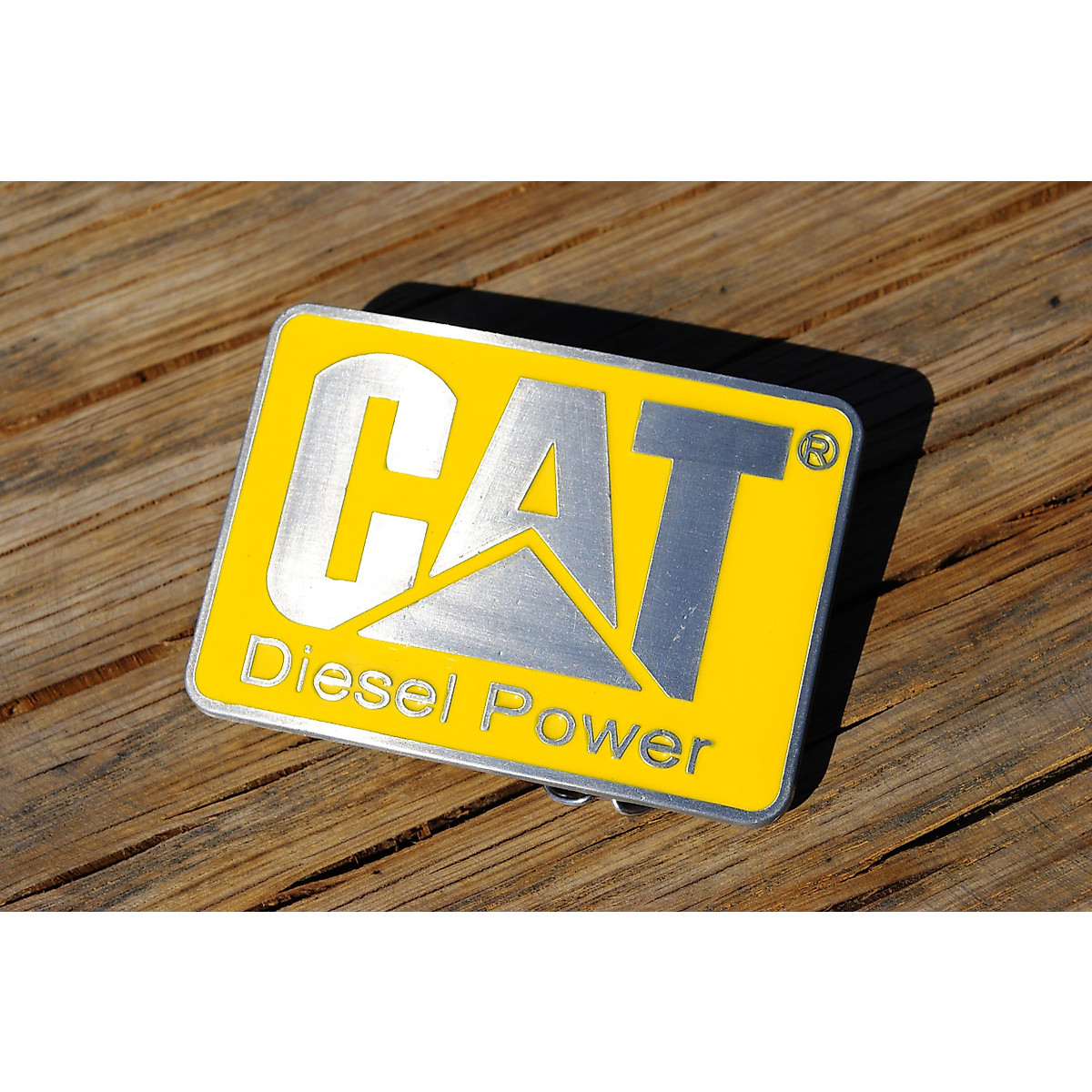 TotalShop Caterpillar Diesel Power Belt Buckle, Yellow, 3-1/2" x 2-1/2"