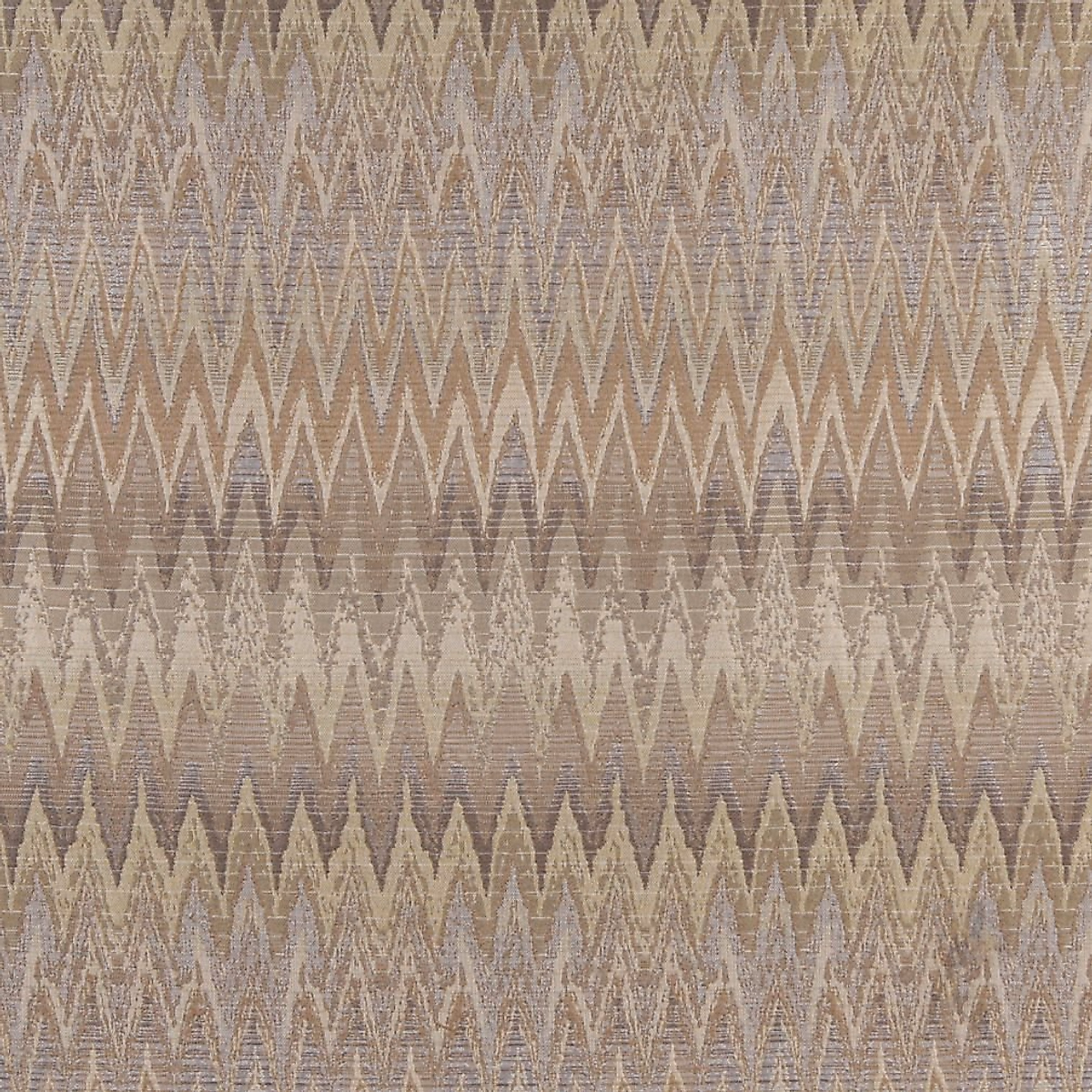 C480 Gold Beige and Platinum Woven Flame Stitch Upholstery Fabric by The Yard- Closeout
