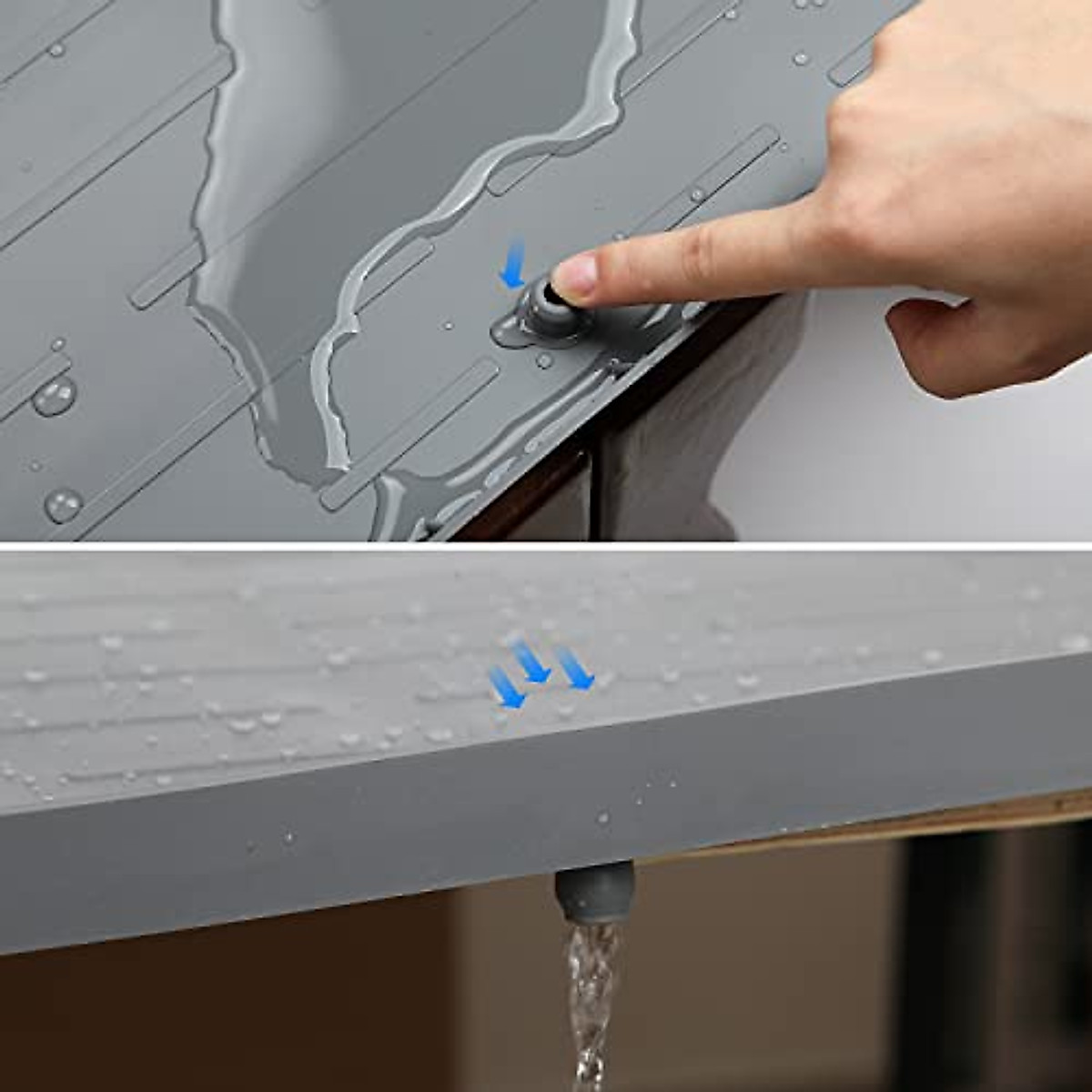 34 x 22 Inch Under Sink Mat for Kitchen Waterproof, Under Sink Tray with Drain Hole, Flexible Silicone Under Sink Mats, Sink Cabinet Protector Mats for Kitchen, Bathroom