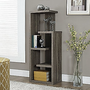 Monarch Specialties , Bookcase, Dark Taupe Reclaimed-Look, 48"H