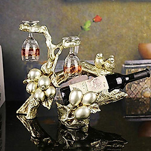 PIBM Stylish Simplicity Creative Business Gifts Resin Crafts European-Style Home Decoration Ornaments Blueberry Twigs Wine Rack Wholesale (40 * 25 * 35Cm) Beautiful and Elegant