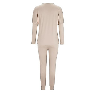 Womens Suit Set Pink Outfits for Women Crew Neck Wool Jacket Women Cute Sweat Pants White Lounge Set Oversized t-Shirt Tops + Biker Shorts Casual Workout Sets Pullover and Long Pants Grey Graphic