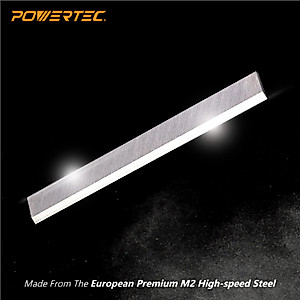 POWERTEC 6-1/8 Inch Jointer Blades for Ridgid JP06000, JP06101, JP0610 Jointer, Replacement for AC8600, JE08008 Jointer Knives, Set of 3 (148020)