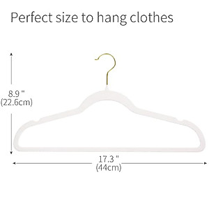 ManGotree Velvet Hangers, Coat&Suite Hangers, No-Slip Hangers, Ultra-Slim Space Saving Hangers, Sturdy&Durable Clothes Hangers, 360 Swivel Golden-Plated Hook, 36 Pack (White)