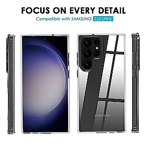 Case for Samsung Galaxy S23 Ultra, Clear Shockproof Protective Phone Case, Transparent Cover for Samsung S23 Ultra 5G