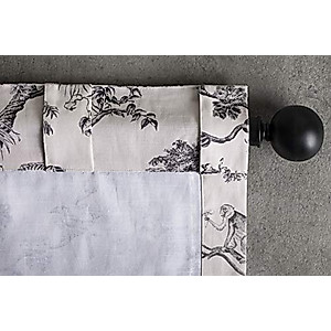 Maison d' Hermine Tailored Curtain 100% Cotton Easter One Panel 50"x108" Curtains, Easy Hanging with a Rod Pocket & Loop for Living Rooms Bedrooms Offices, Bonobo - Grey - Spring/Summer