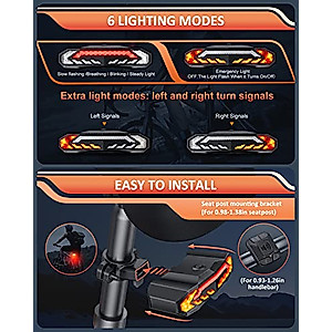 ONVIAN Rechargeable Bike Light Front and Rear Set for Night Riding, Ultra Bright Bicycle Headlight and Bike Tail Light Turn Signals with Bike Alarm, Waterproof Bike Accessories for Adult Kids Cycling