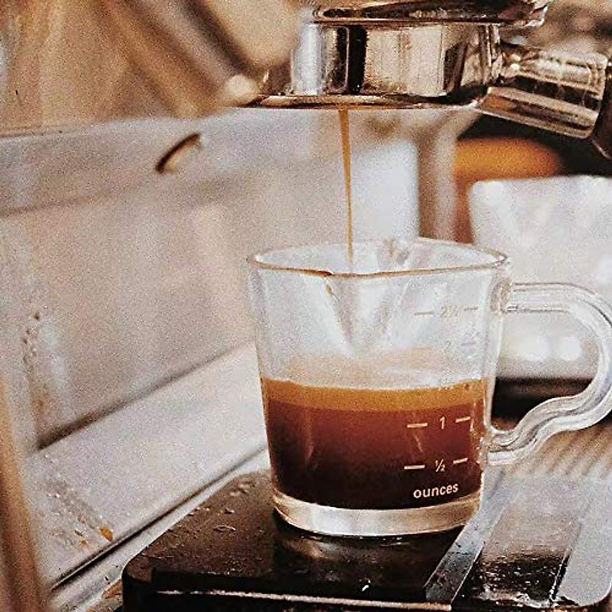 NCnnwovf Espresso Shot Glasses 70ML Triple Pitcher Barista Double Spouts With Pouring Handle (2)