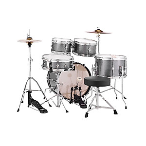 Pearl Roadshow Jr. 5 Piece Drum Set with Hardware and Cymbals, Gindstone Sparkle (RSJ465C/C708)