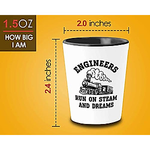 Flairy Land Train Engineer Shot Glass 1.5oz - Engineers run - Railroad Engineer Train Engineer Train Birthday Party Supplies Locomotives Train Conductor