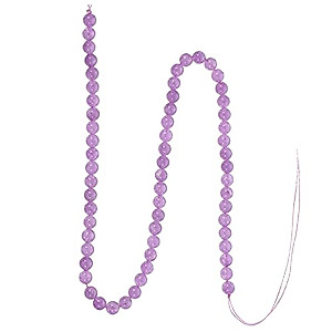 CRAFTHROU Gemstone Charms Circle Beads Gemstone Beads 2 Strings Chalcedony Round Beads Loose Beads Chalcedony Powder Purple Lavender Accessories Crystal Jewelry DIY Kits