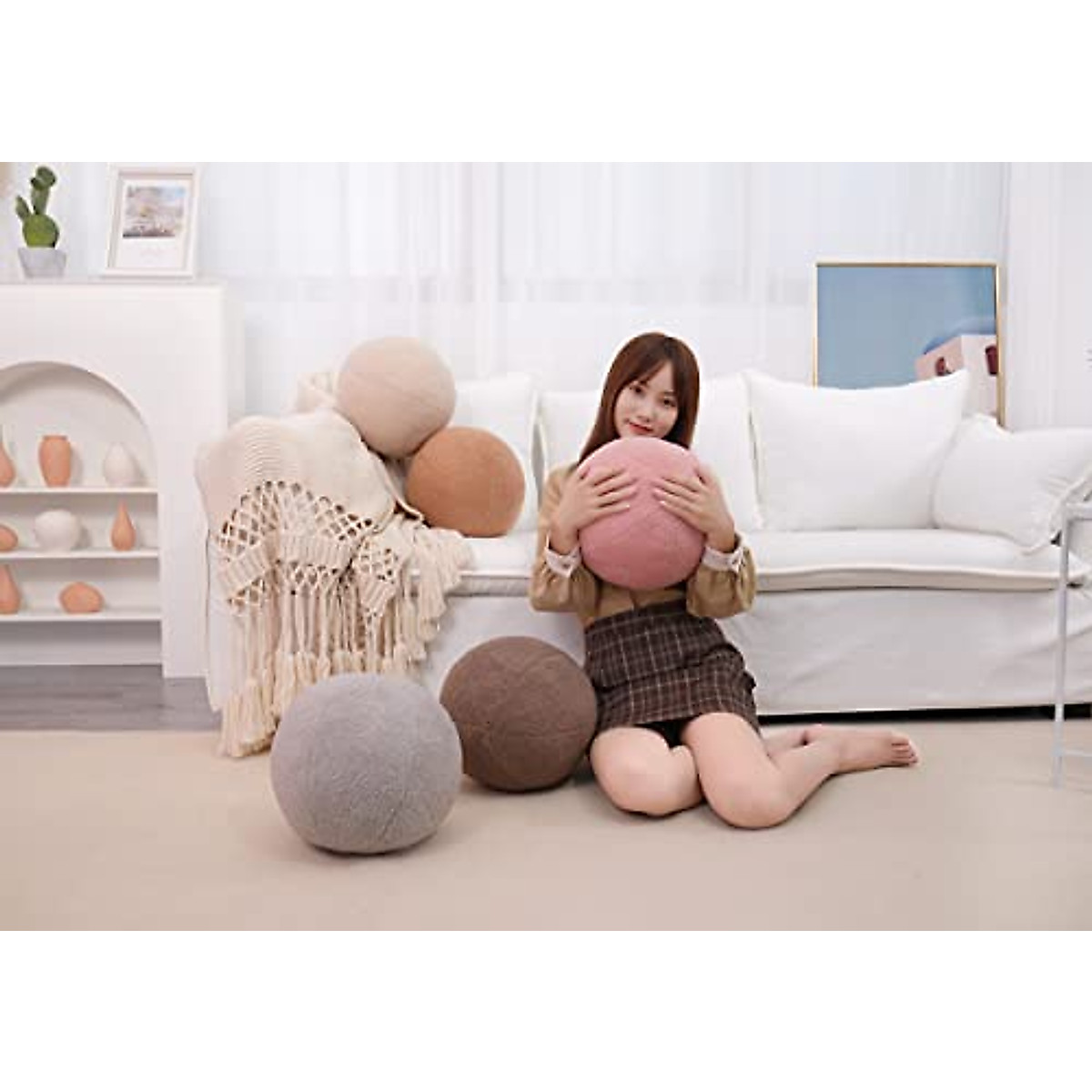 KEZHUYING Ball Pillow Household Throw Pillow Decoration (H)