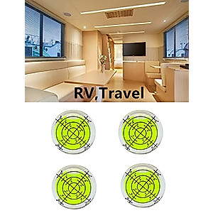 ZOGUHEKE 4Pcs Bubble Spirit Levels Bullseye Level Bubble for Leveling RV Fridge Camper Travel Trailer Motorhome Machine Tripod Turntable Layout Tools (32x7mm)